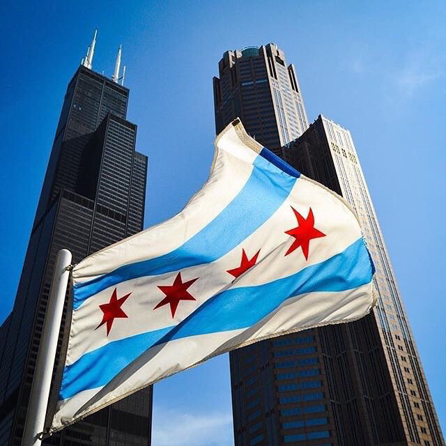 Chicago Flag Chicago Cubs Blue, White, And Red Chicago Flag Snapback