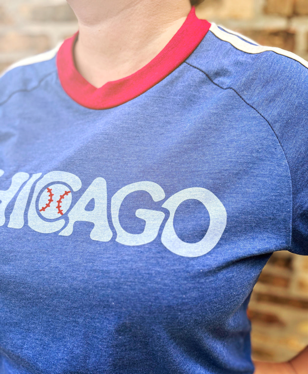 Retro Chicago Baseball Custom Ringer T-Shirt - Chitown Clothing