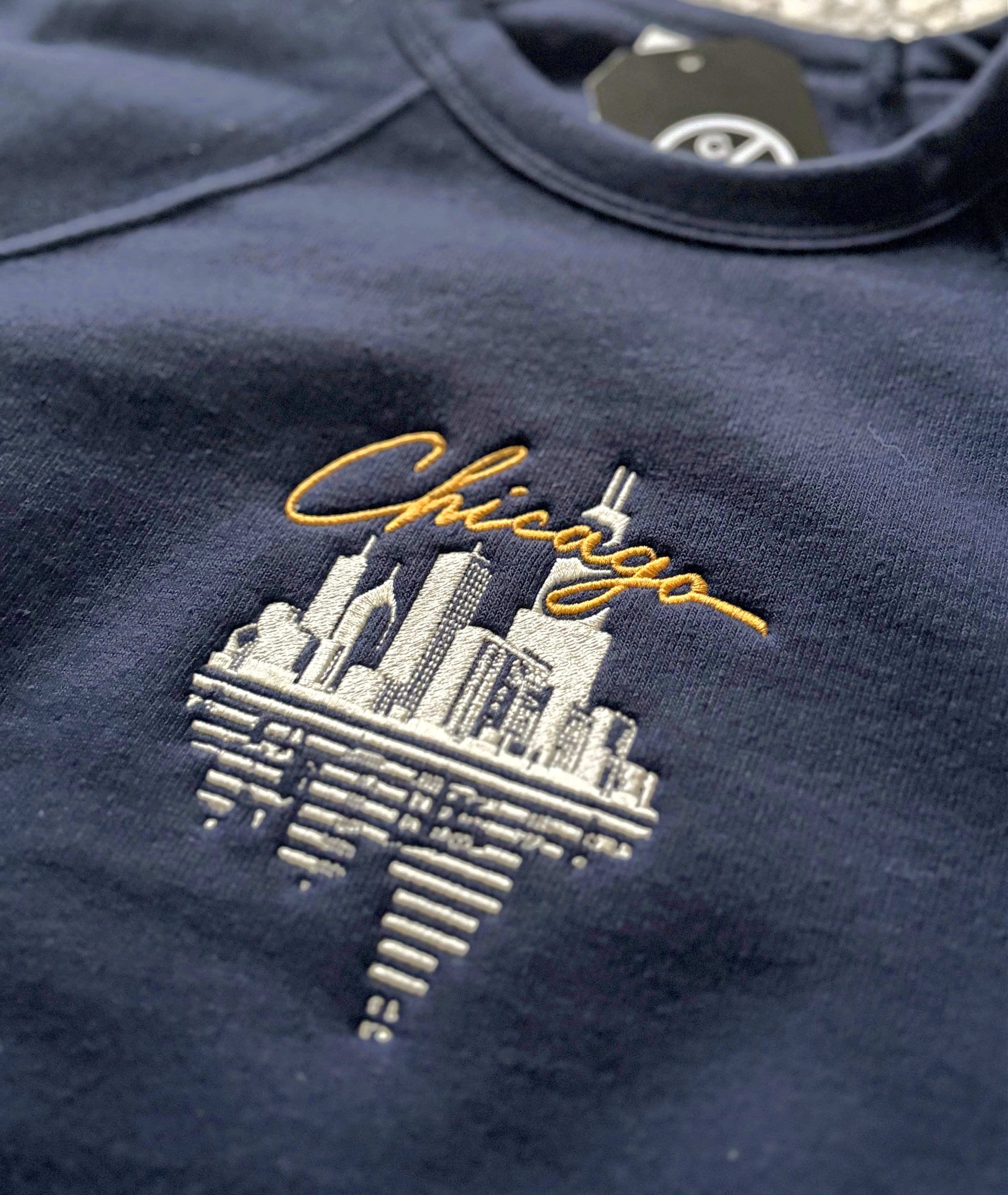 Chicago Skyline Embroidered Crewneck - Chitown Clothing