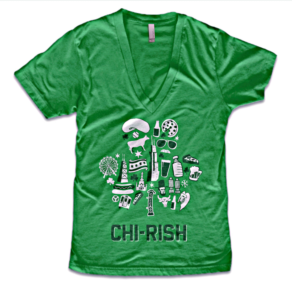 CHI-rish Women's V-Neck - Chitown Clothing