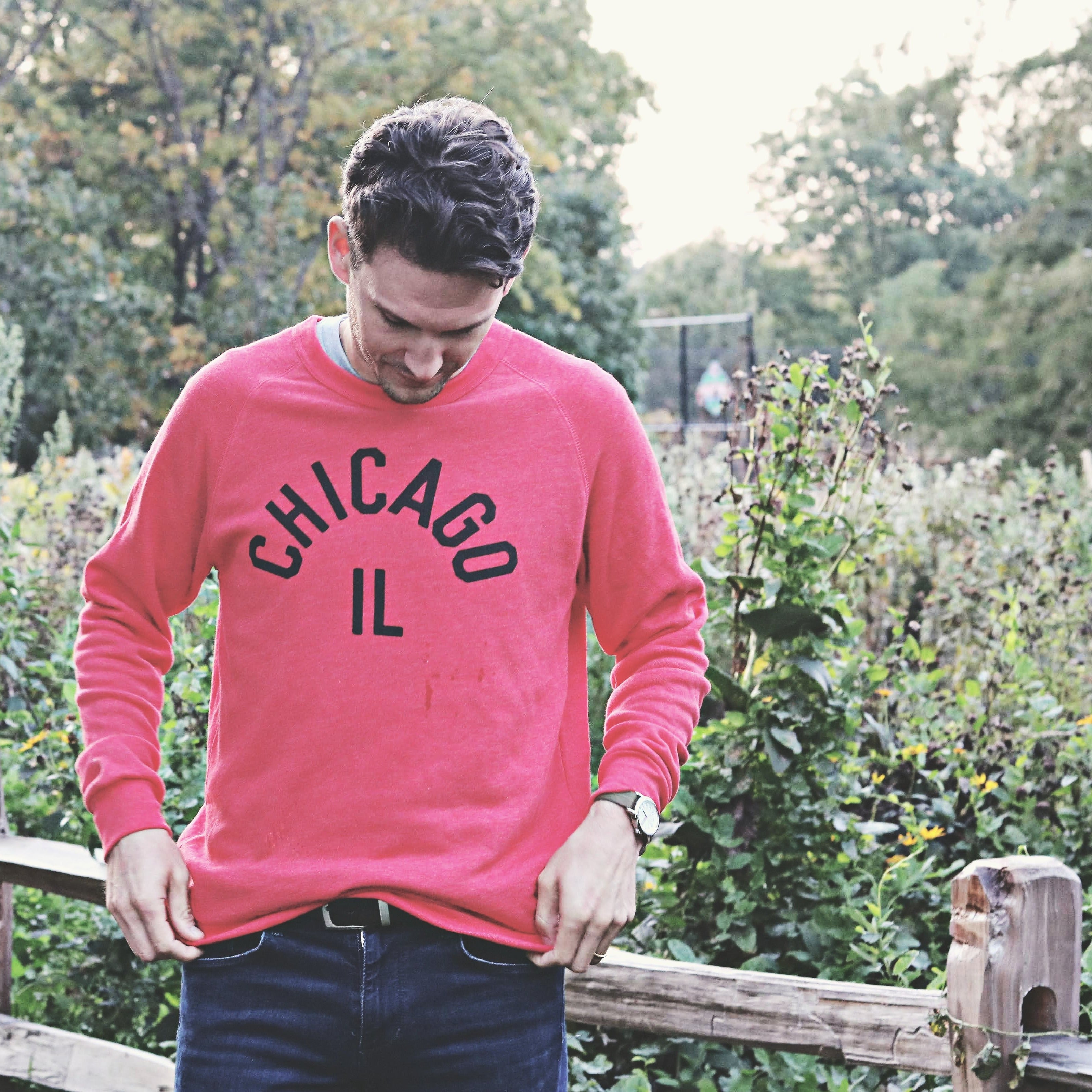 Chicago IL Red Crewneck - Chitown Clothing