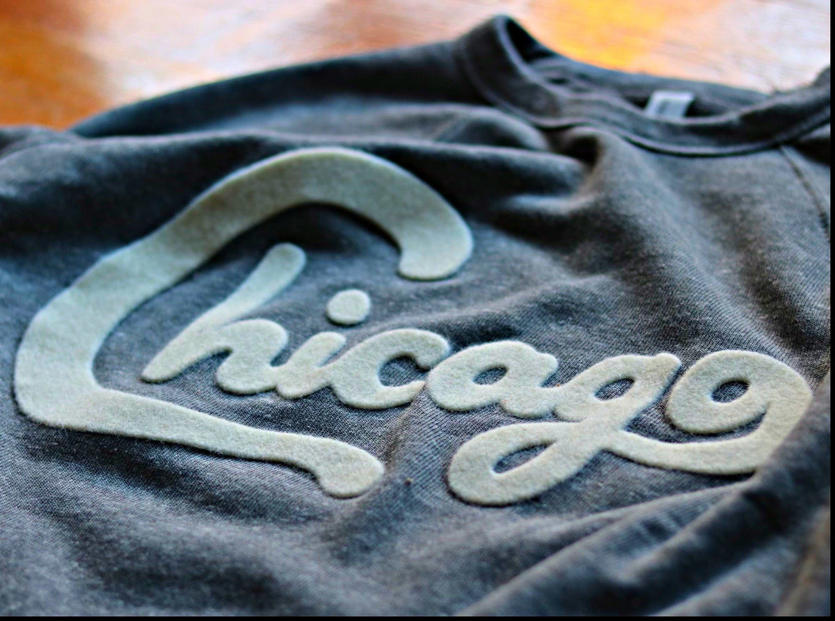 Chicago Felt Applique Crewneck - Chitown Clothing